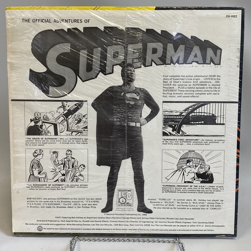 The Official Adventures Of Superman LP Vinyl Record 1966 Full Cast Live ...