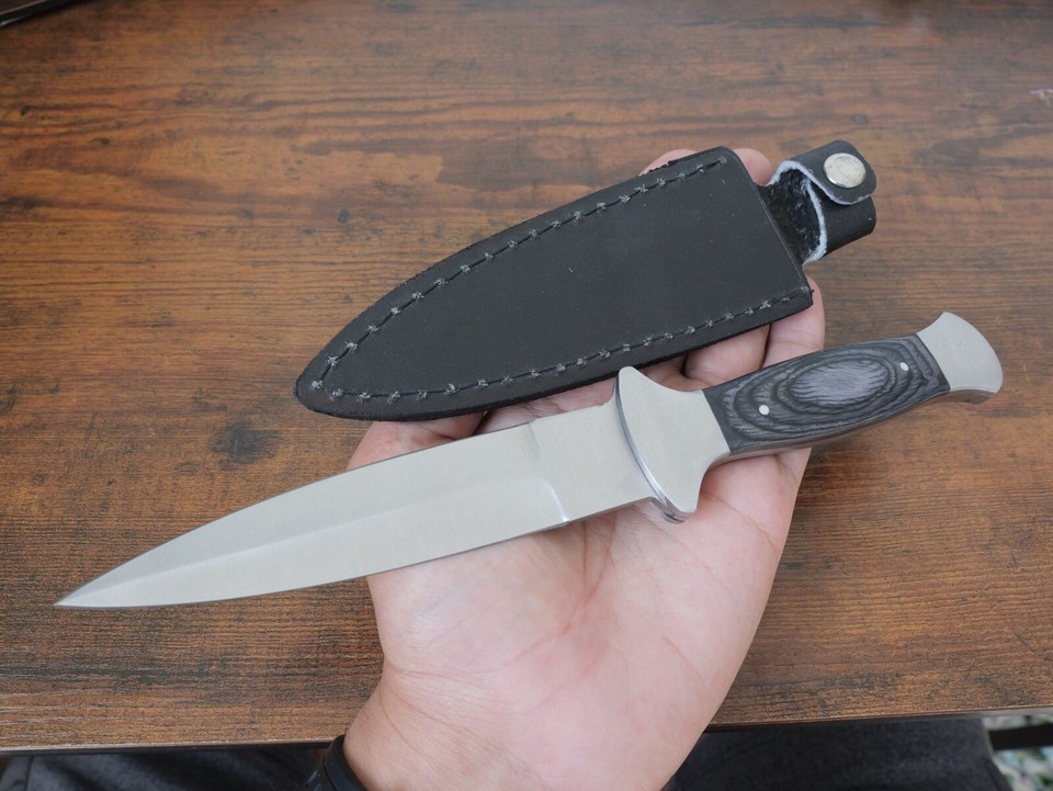 9” Boot Knife Full Tang Spear Point Double Edge Boot Clip Full Size ...