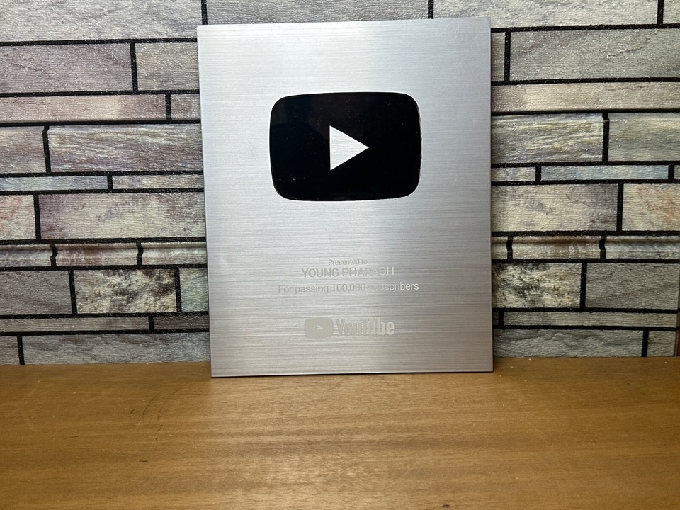 Authentic YouTube "Young Pharaoh" Silver Play Button - YT 100k ...