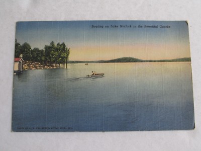 G142 Postcard Boating on Lake Norfork in the Beautiful Ozarks | eBay
