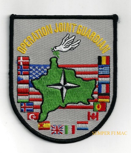 OPERATION JOINT GUARDIAN PATCH KOSOVO NATO PIN UP US ARMY MARINES NAVY ...