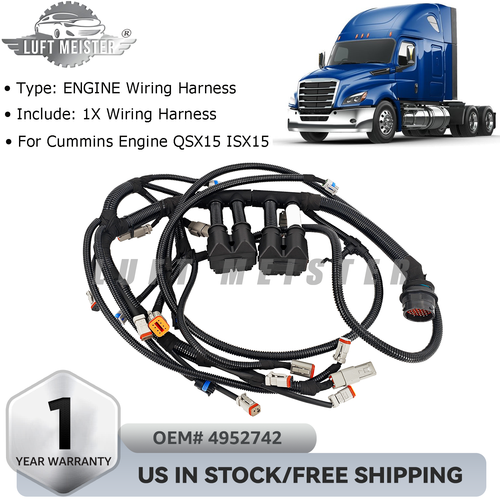 4952742 Excavator ENGINE Wiring Harness For Cummins Engine QSX15 ISX15 ...