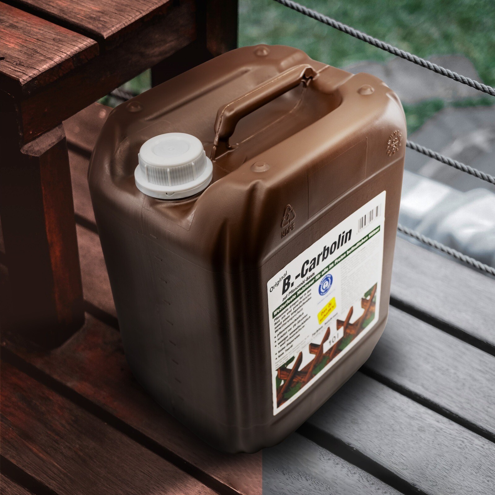 2x 10L B.CARBOLIN HOLZLASUR,HOLZ SCHUTZ LASUR,Farbe Braun Zaun Tür Tor ...