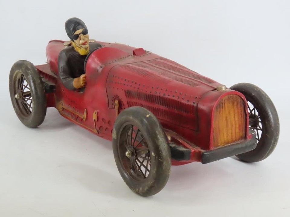 1920s Vintage Bugatti 27" Racing Car Classic Model Sculpture w/Driver ...