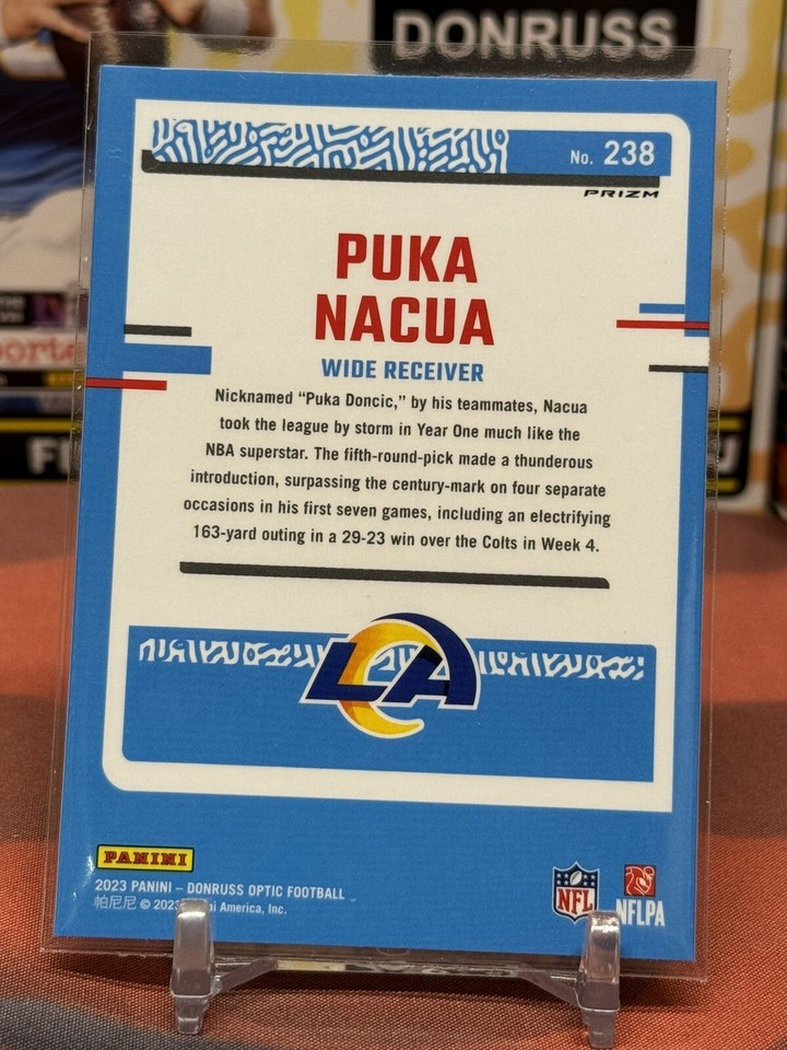 2023 Donruss Optic Puka Nacua Blue Hyper Rated Rookie RC #238 SSP Rams ...