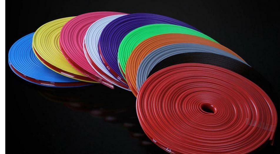 BLACK Alloy Wheel Protectors Embellishers Rim Trim Strips Kit | eBay UK