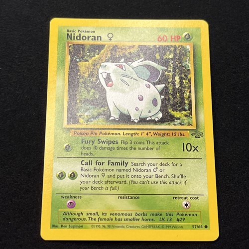 Pokémon TCG Nidoran Jungle 57/64 Regular 1st Edition Common | eBay