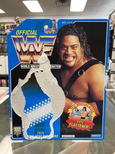 Hasbro WWF Blue Series 10 HEAD SHRINKER FATU - Card Back WWE | eBay