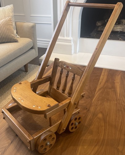 AMISH WOOD BABY DOLL STROLLER Handmade Heirloom Furniture Quality Solid ...