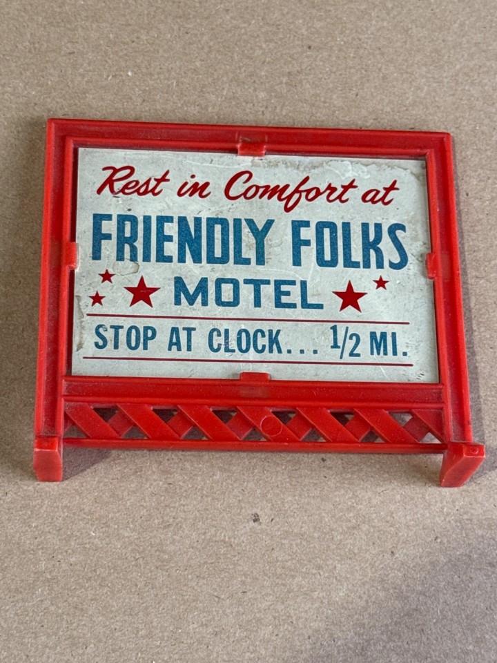 Vintage Marx Friendly Folks Motel Tin Sign Marx Play Set Rare Piece | eBay