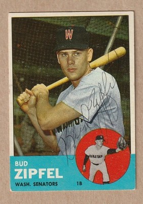 Bud Zipfel signed 1963 Topps Rookie card #69 Washington Senators | eBay