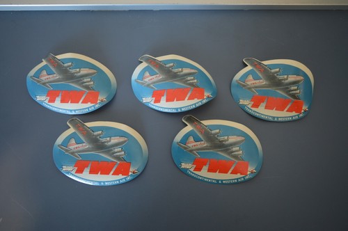 TWA "Transcontinental & Western" Boeing Stratoliner Stickers (1940s) (5 ...