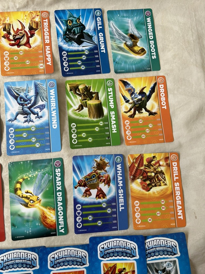 Skylanders Spyros Adventure Lot of 28 Cards and Stickers | eBay