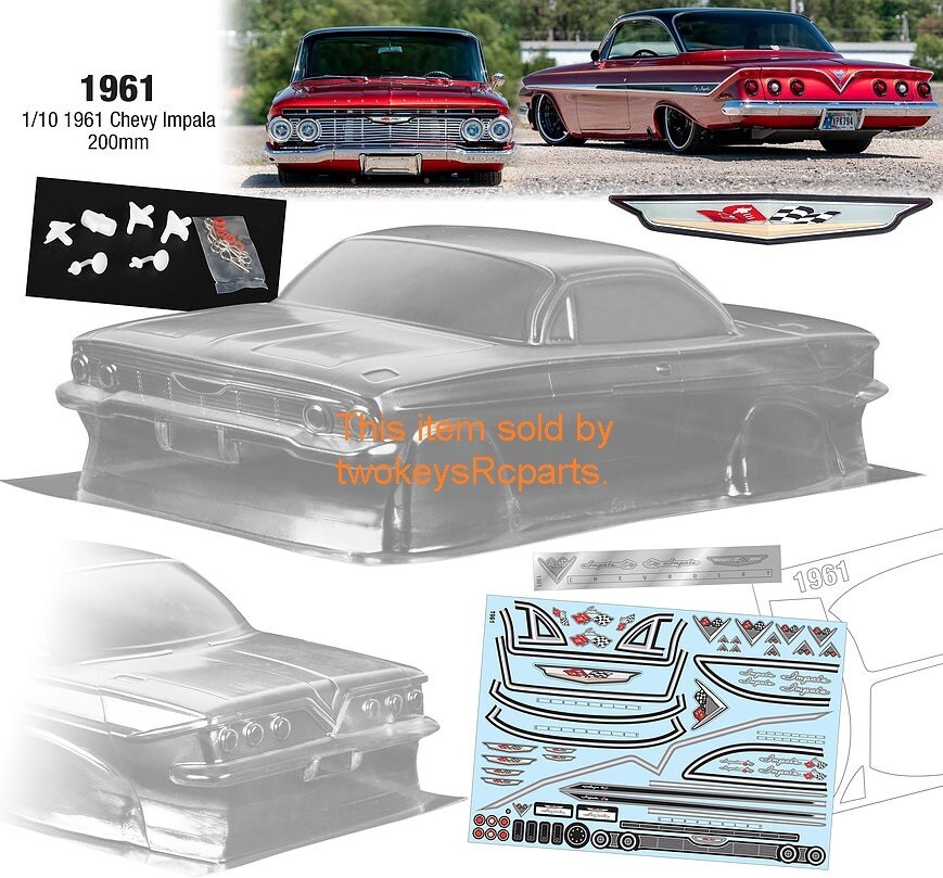 1:10 RC Clear Body Shell - Classic 1961 Chevy Chevrolet Impala | eBay