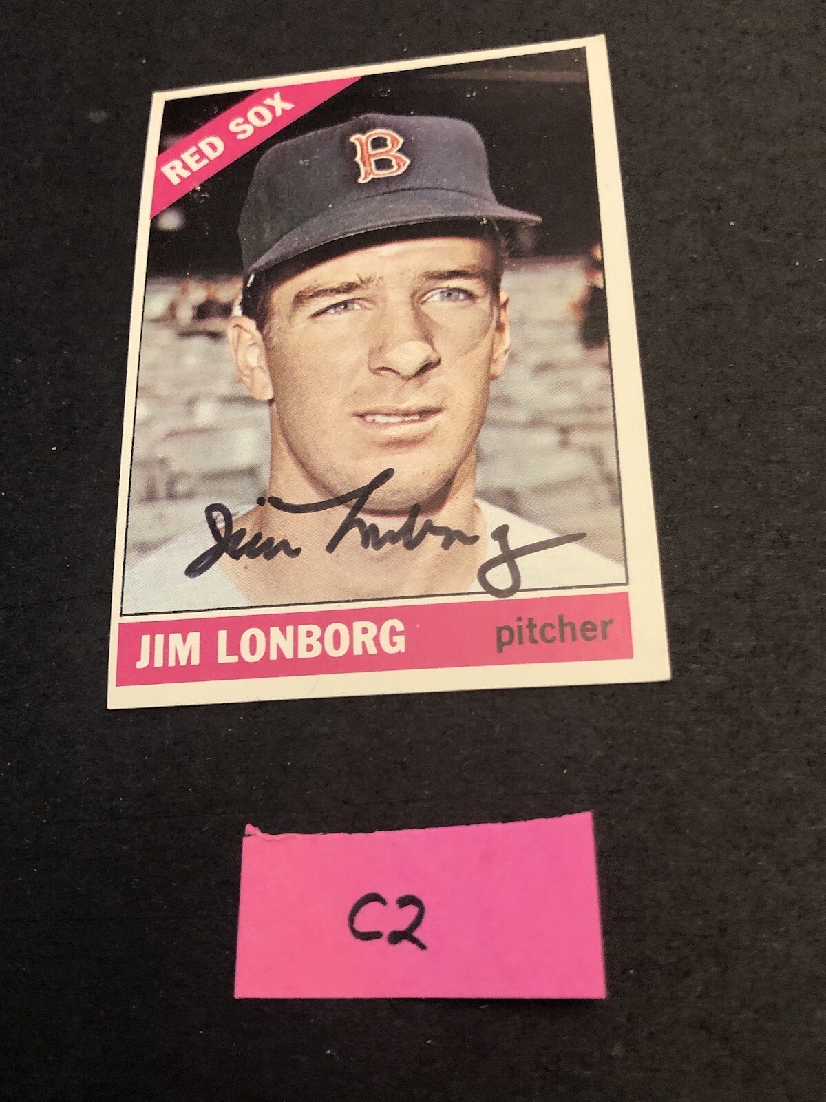 JIM LONBORG SIGNED 1966 TOPPS BASEBALL CARD #93 AUTO BOSTON RED SOX C2 ...