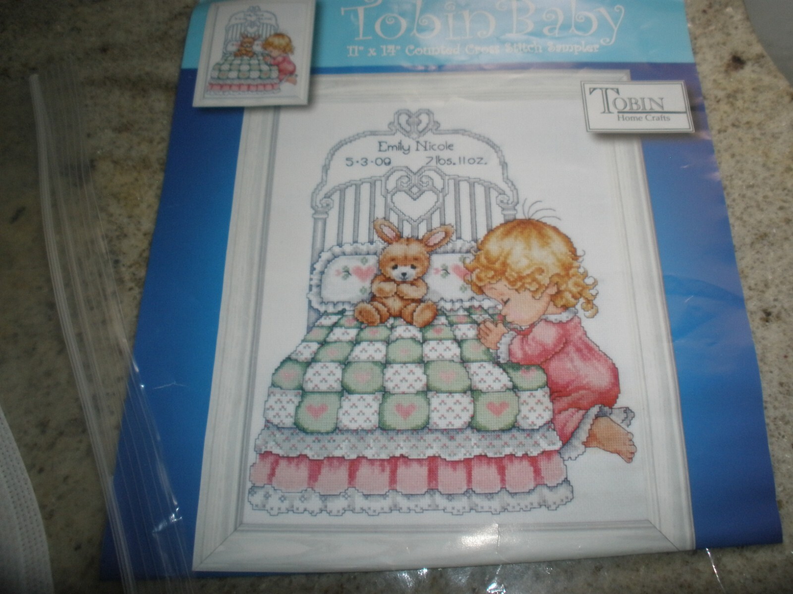 Tobin Baby Cross Stitch Sampler Kit T21709 Bedtime Girl Prayer(See ...