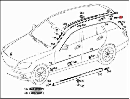 Genuine MERCEDES S204 W204 Sedan For cover strip adjustment Bracket ...