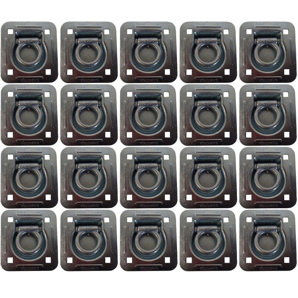 20 pk Flush Mount Recessed Ring Trailer Cargo Tie Down Control D-Rings ...