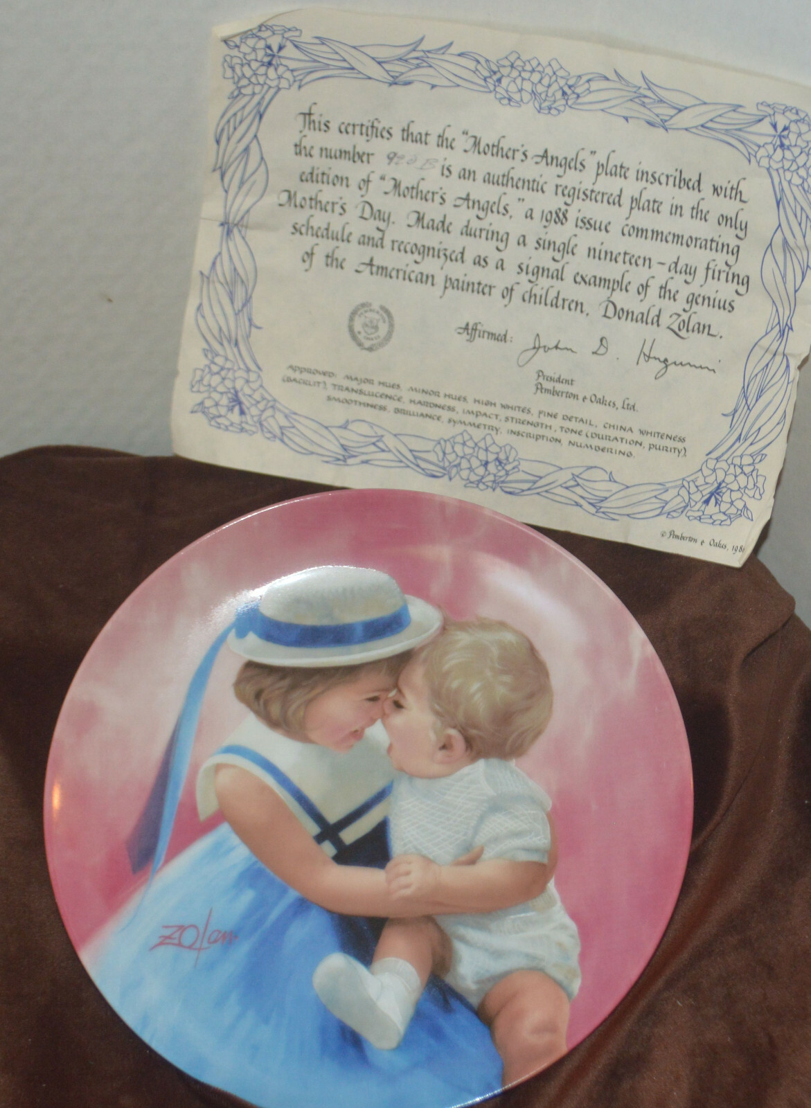 Donald Zolan Mother's angels Pemberton & Oakes Plate 1988 | eBay