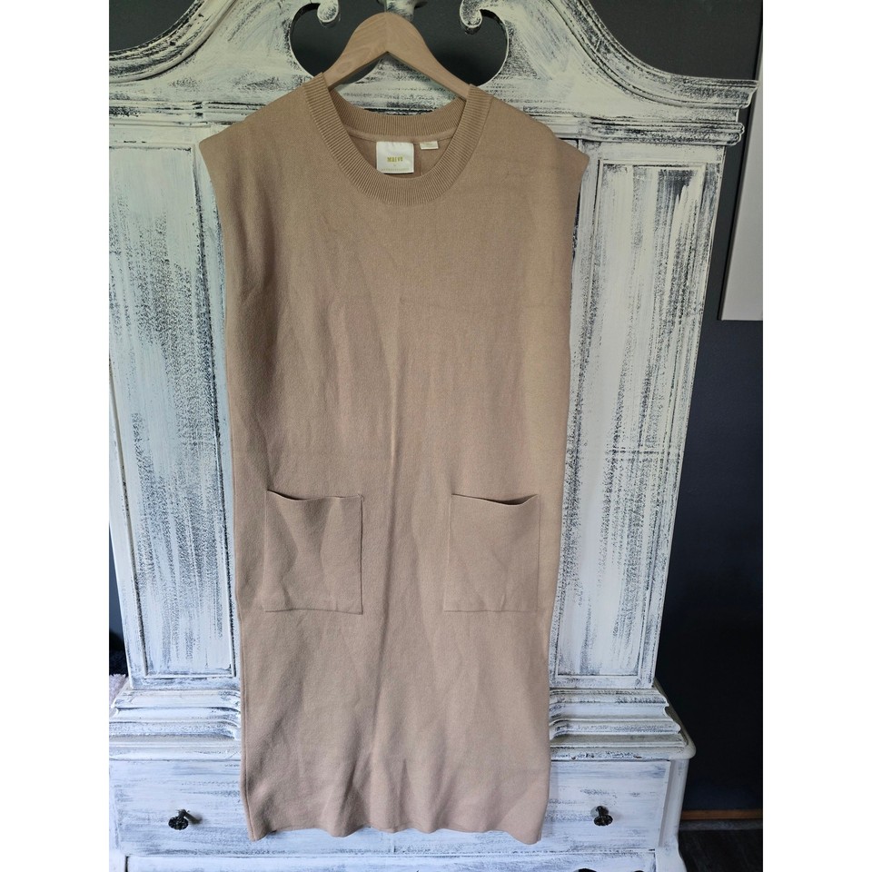 NWT Maeve Column Tan Midi Dress - Medium | eBay