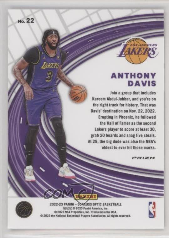2022-23 Panini Donruss Optic Express Lane Holo Prizm Anthony Davis #22 ...