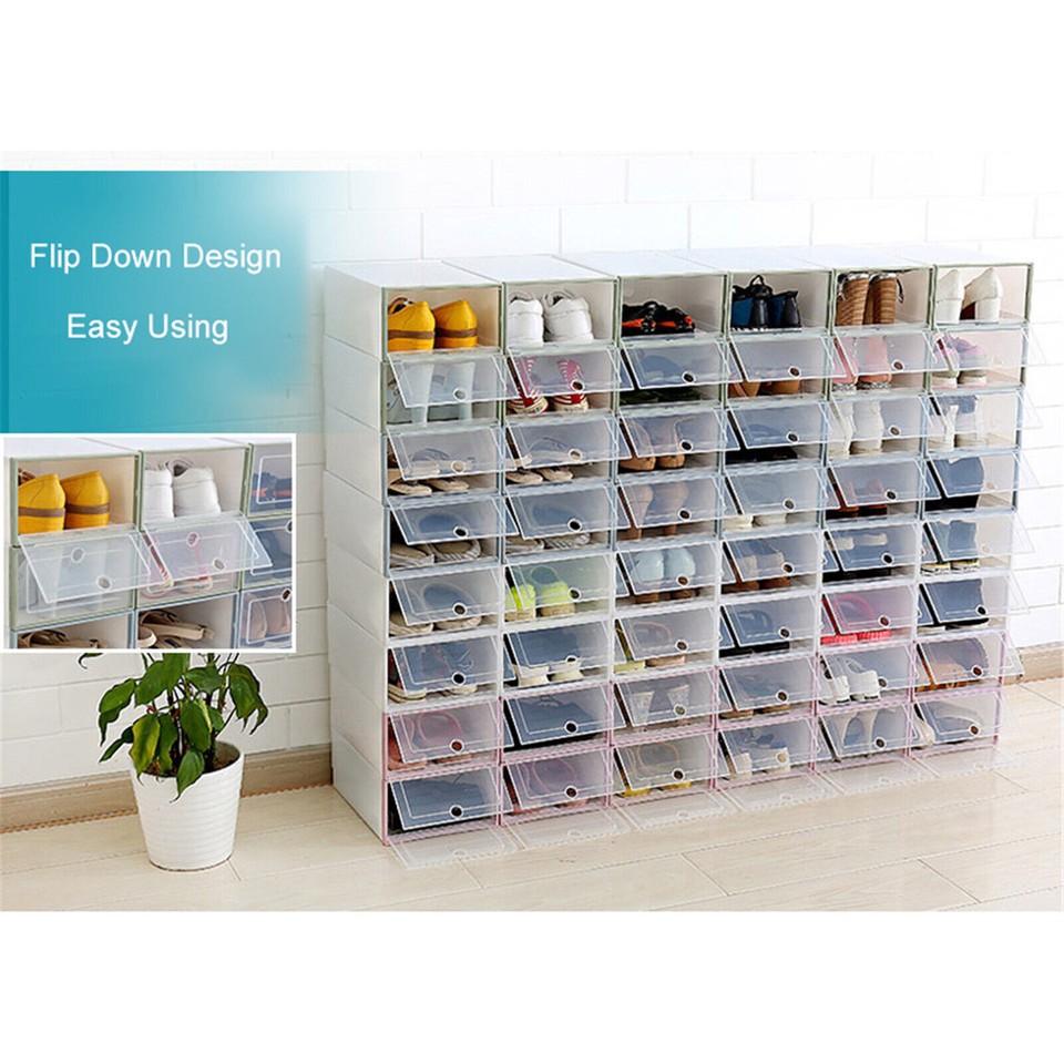 Shoe Organizer Drawer Plastic Storage Rectangle Thicken Shoes Boxes ...