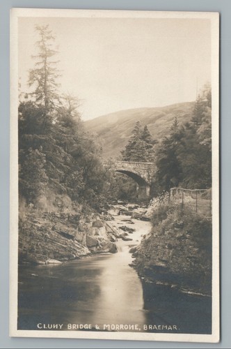Cluny Bridge & Morrone BRAEMAR Scotland Aberdeenshire RPPC Real Photo ...