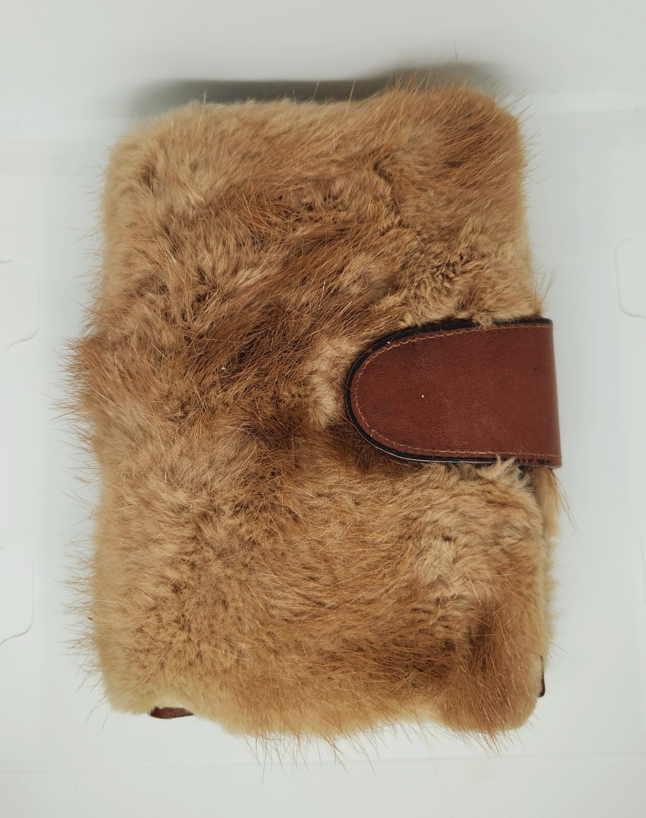 Mink Genuine Real Fur & Glove Leather Wallet Checkbo… - Gem