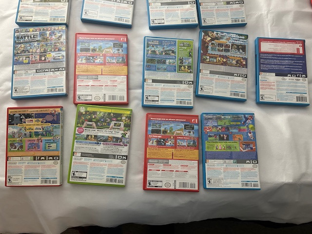 13x NINTENDO Wii AND Wii U CASES ONLY AND SOME MANUALS INC SUPER MARIO ...