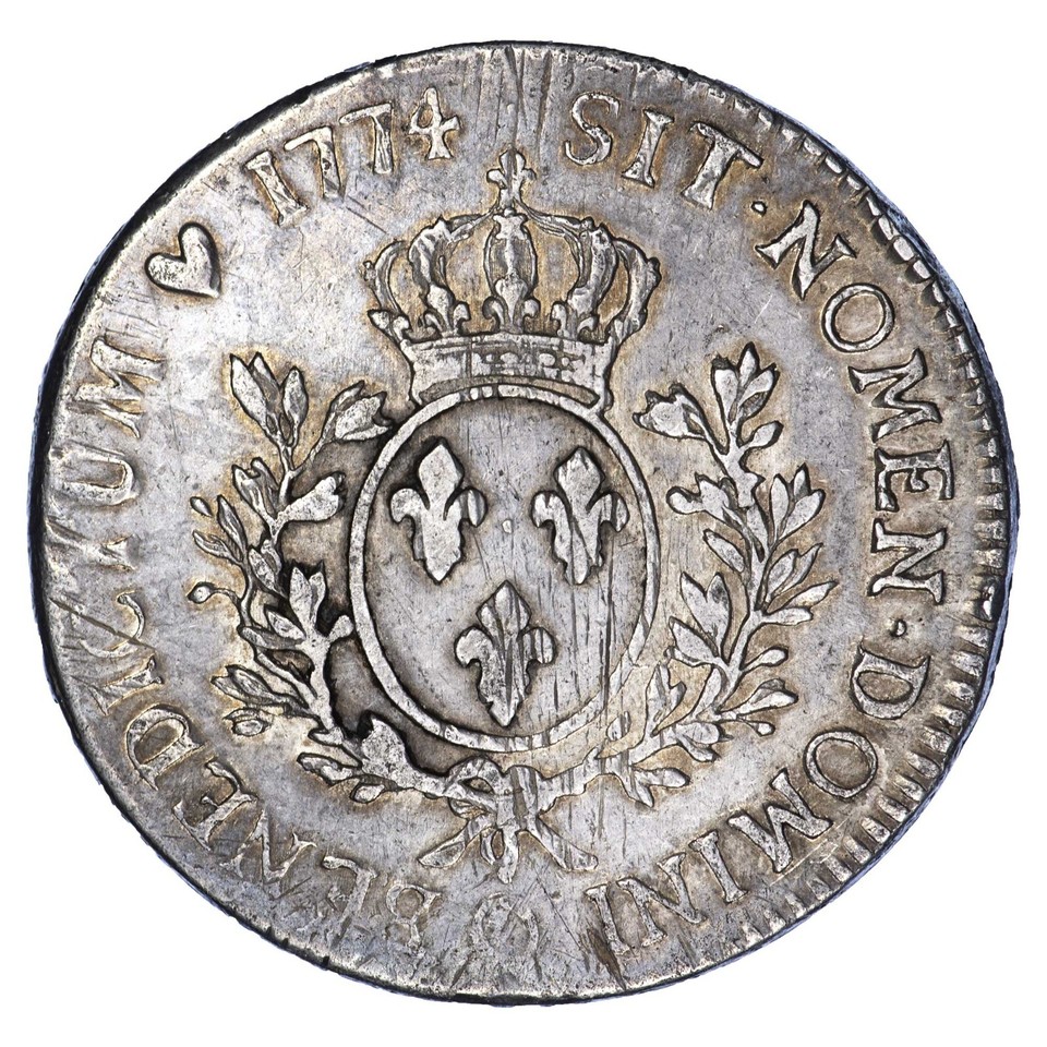 France Louis XV Écu 1774 Q Silver Perpignan Old Head XF Royal Coin | eBay