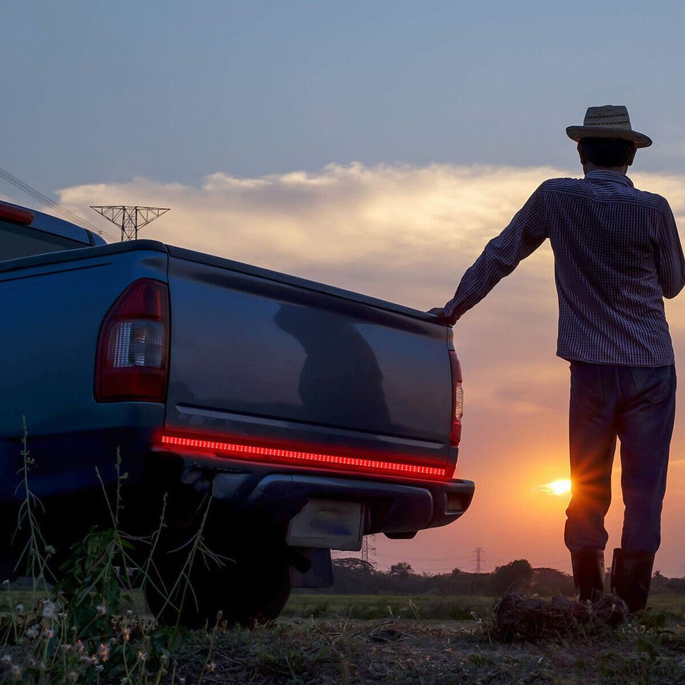 60" DOUBLE Row LED Teuck Tailgate Light Bar Strip Sequential Turn ...