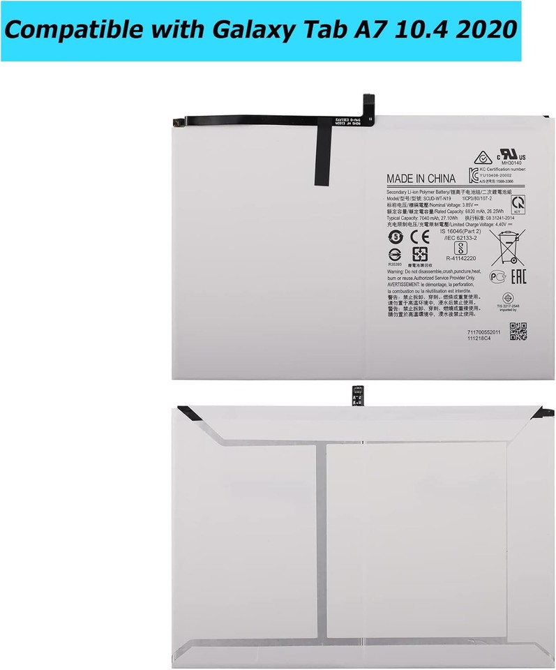 Battery For Samsung SM-T505 Galaxy Tab A7 10.4 2020 SM-T505 SM-T500N SM ...