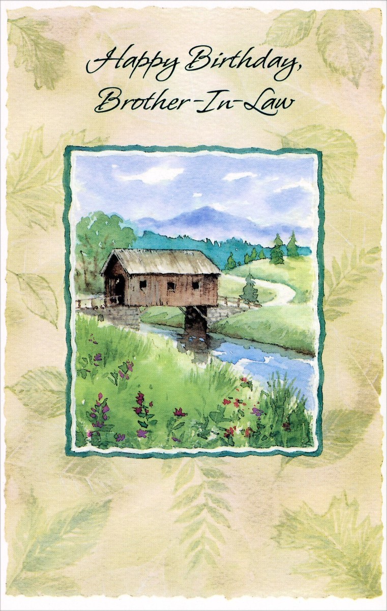 Greeting Card Birthday Card For Brother-in-Law - Calm Lake & Trees ...