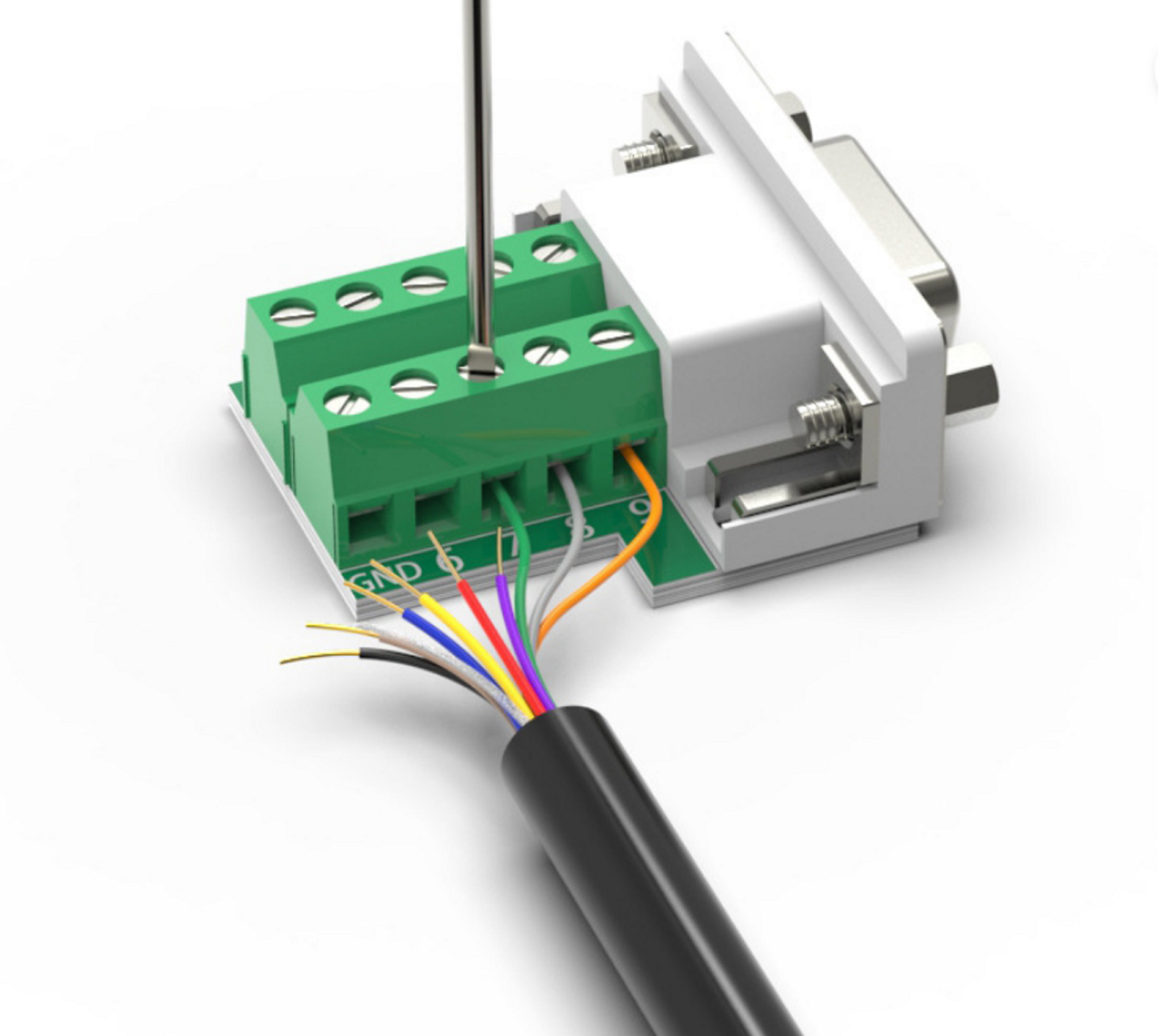 DB9 Connector Male Female 9 Pin Plug Wire Sleeve RS232 RS485 Breakout ...