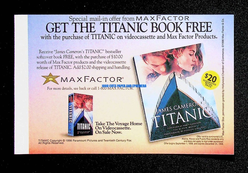 Max Factor Lipstick Nail Polish Titanic 1998 Print Magazine Ad Poster ...
