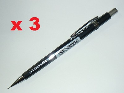 3x Pentel Automatic Pencil P205 0.5mm mechanical pencil with 6 leads ...