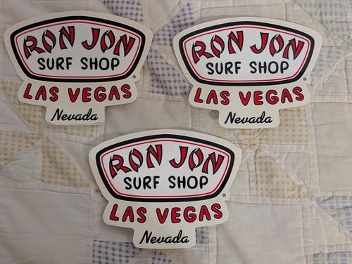 THREE (3) Ron Jon Surf Shop Sticker Decal Las Vegas New Style Die Cut ...