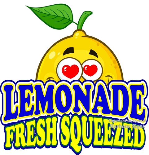 (CHOOSE YOUR SIZE) Fresh Squeezed Lemonade DECAL Food Truck Concession ...