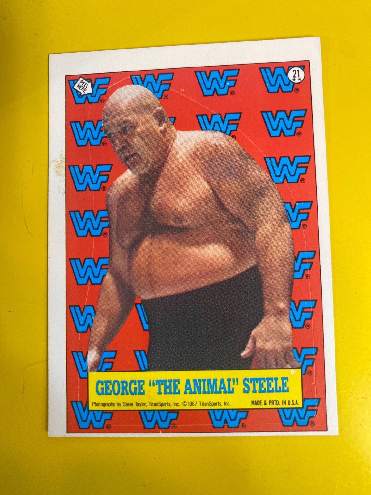 RS22185 1987 Topps WWF Stickers #21 George "The Animal" Steele | eBay