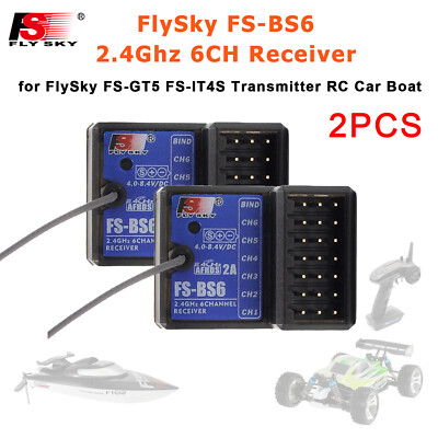 2Pcs FlySky FS-BS6 RC Receiver 2.4Ghz 6CH AFHDS2 f/Transmitter RC Car ...