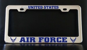 UNITED STATES AIR FORCE License Plate Frame, Custom Made of Chrome ...