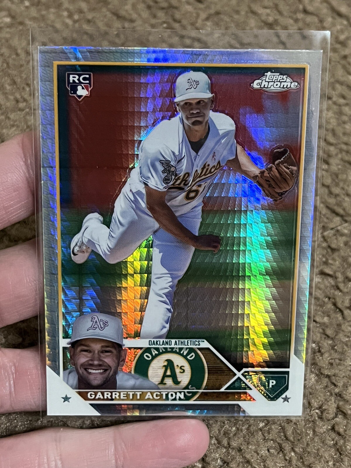 Garrett Acton RC 2023 Topps Chrome Update Prism Refractor #USC180 ...