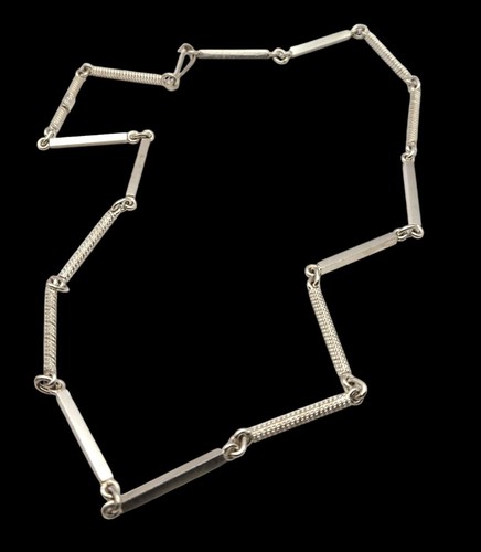 Rare Barrocos Fine 925 Sterling Silver Bar Link Chain Necklace 22 ...