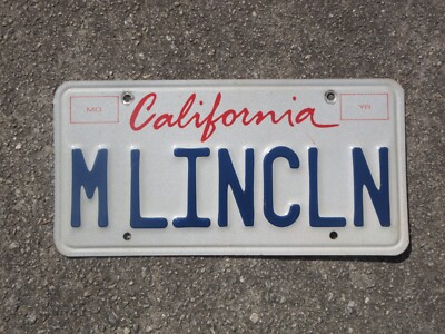 2017 California M LINCLN Vanity License Plate M LINCOLN Town Car ...