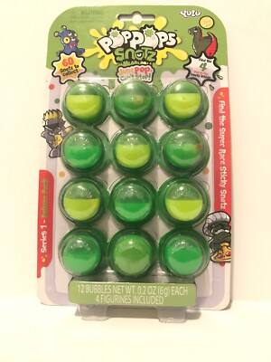 Pop Pops Snotz Series 1 Deluxe Pack Bubbles 4 Characters Green 12 Pops ...