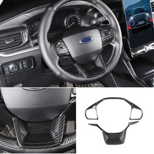 2pc Carbon Fiber Color Steering Wheel Cover Trim Fit for Ford Explorer ...