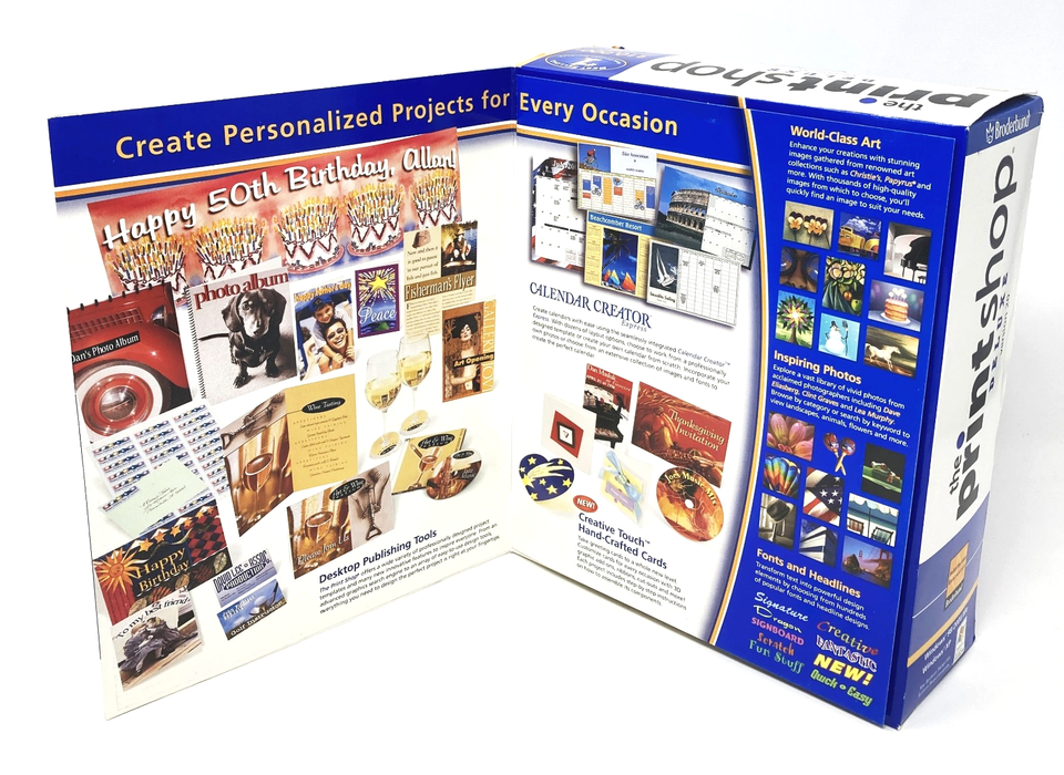 Vintage Broderbund The Print Shop Deluxe Version 20 PC Software Clip ...
