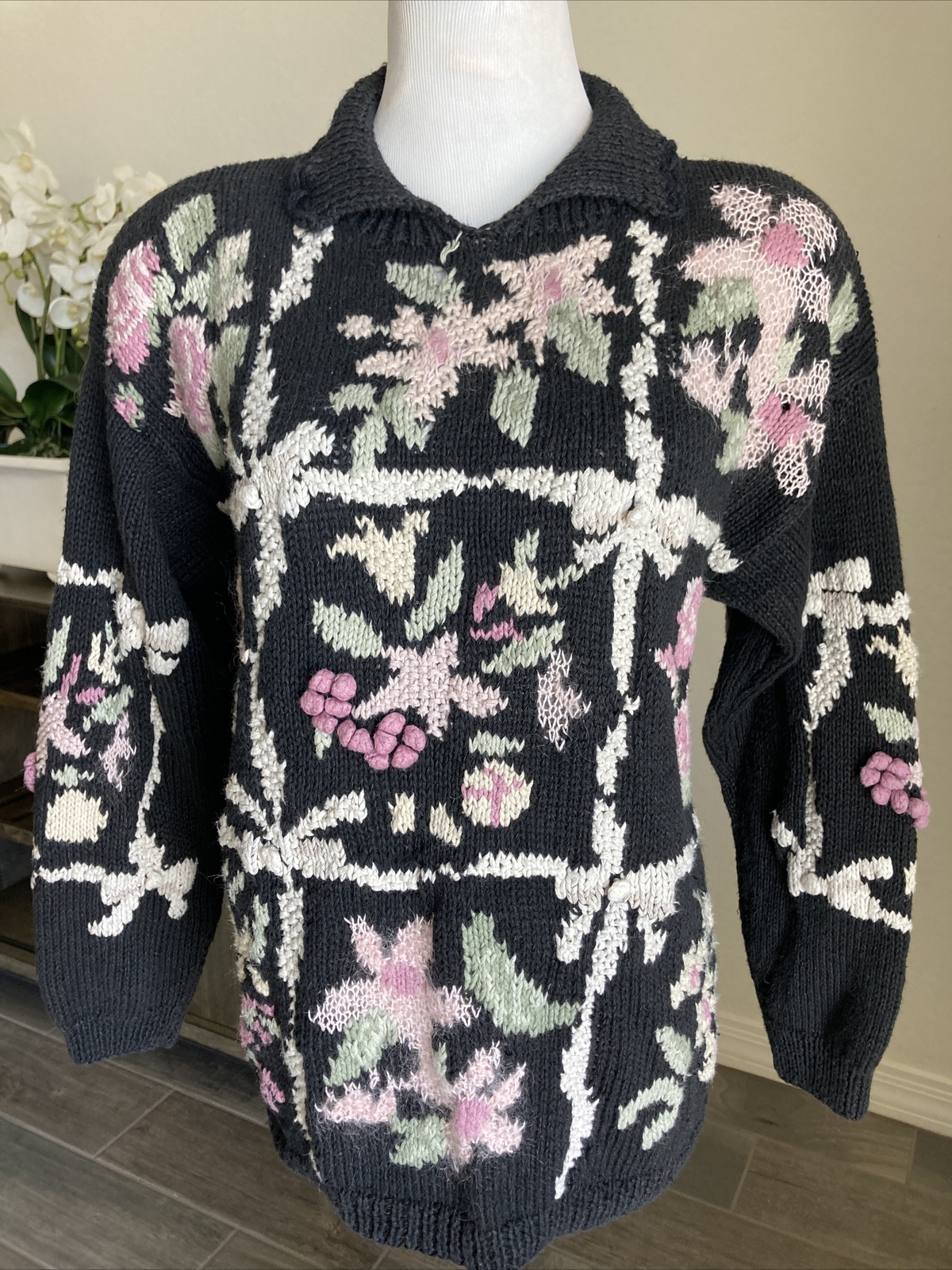 Vintage Jennifer Reed Knitted Sweater Medium 3D 1980’s - Gem