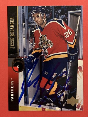 JESSE BELANGER Signed 1994-95 Upper Deck #72 Florida Panthers Autograph ...
