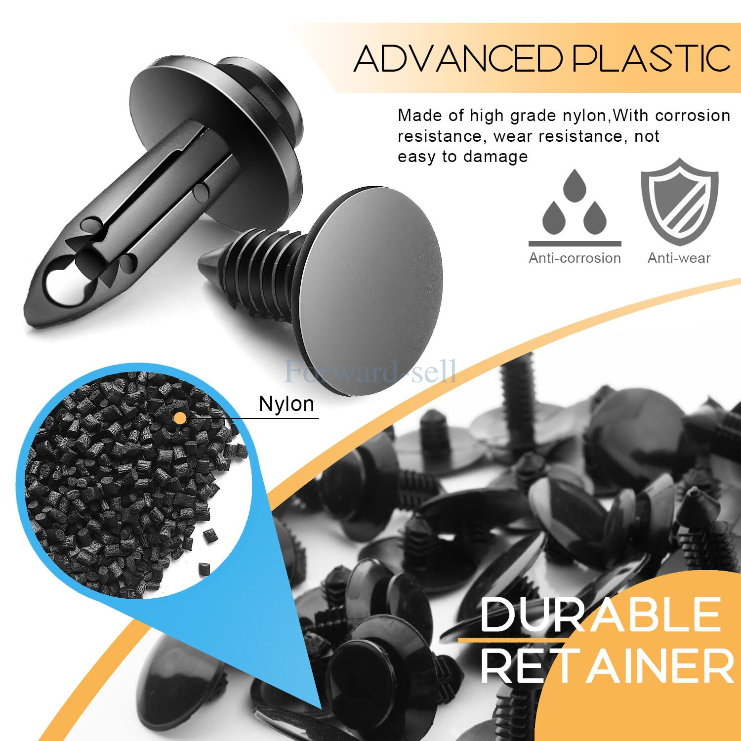 650Pcs Car Retainer Auto Fasteners Push Trim Plastic Clips Pin Rivet ...